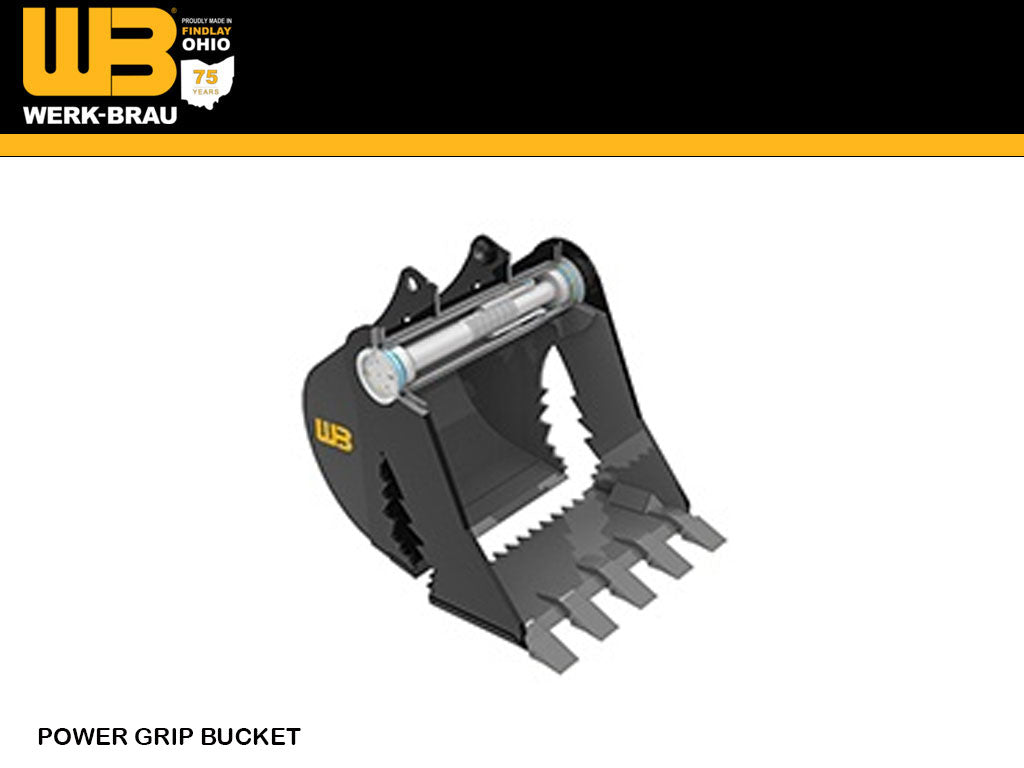 WERK BRAU Power Grip Bucket for 7,500-14,000 lbs. Backhoes