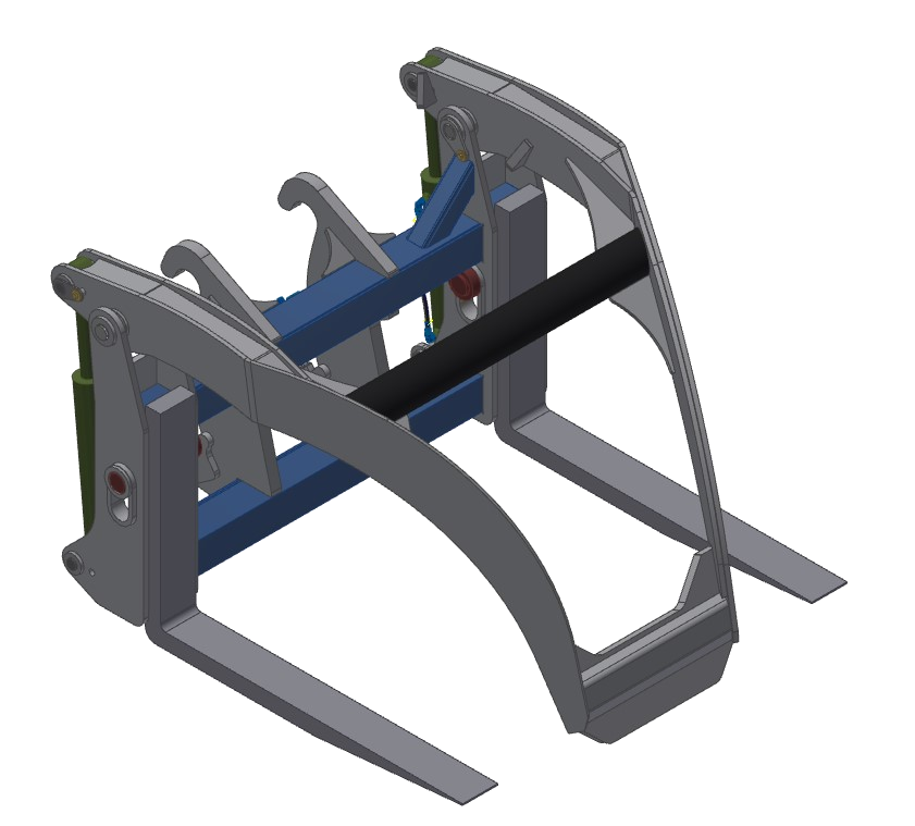 TAG Log & Lumber Forks with Paddle Top Clamp for Class 800 Wheel Loade