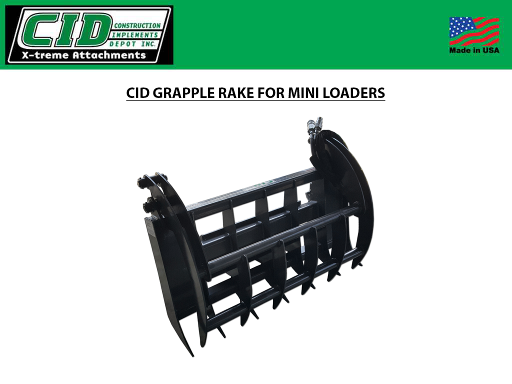 Mini Loader Grapple Rakes | Debris/Brush Clearing Equipment | LEC