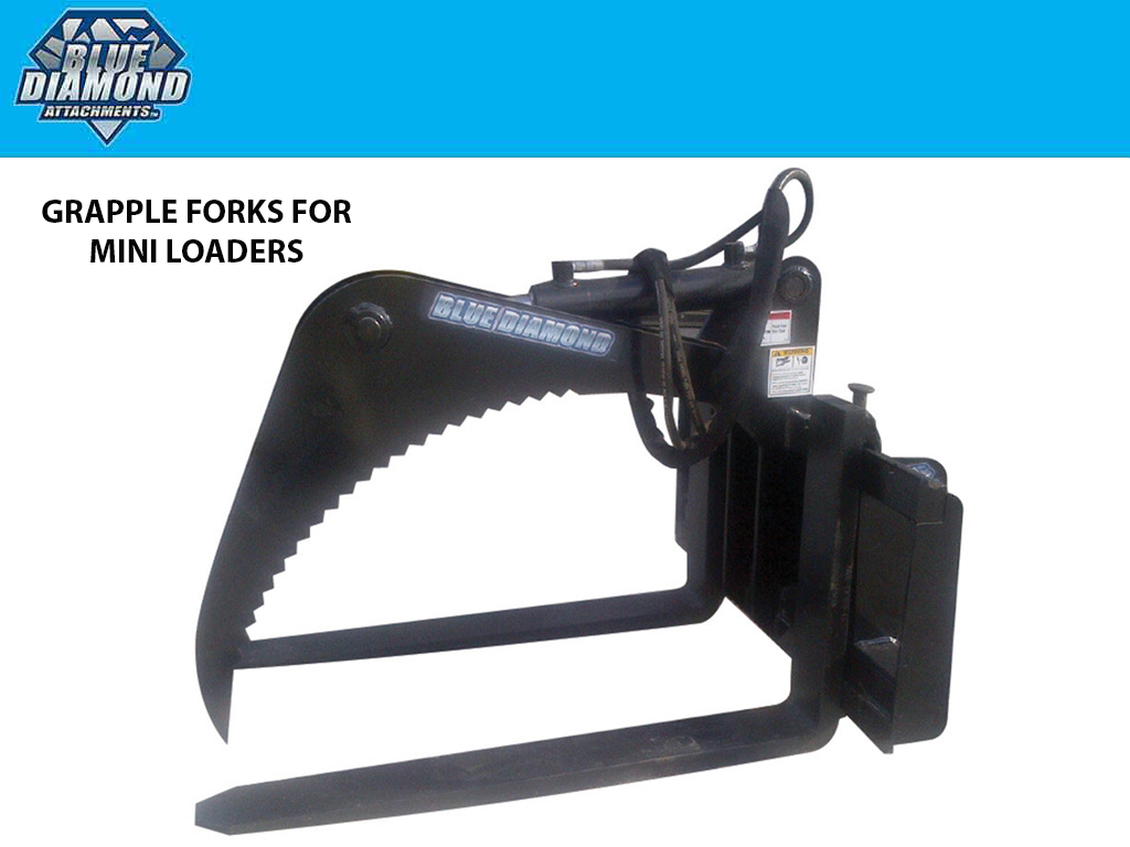 Mini Loader Grapple Forks | Pallet Moving Equipment | LEC