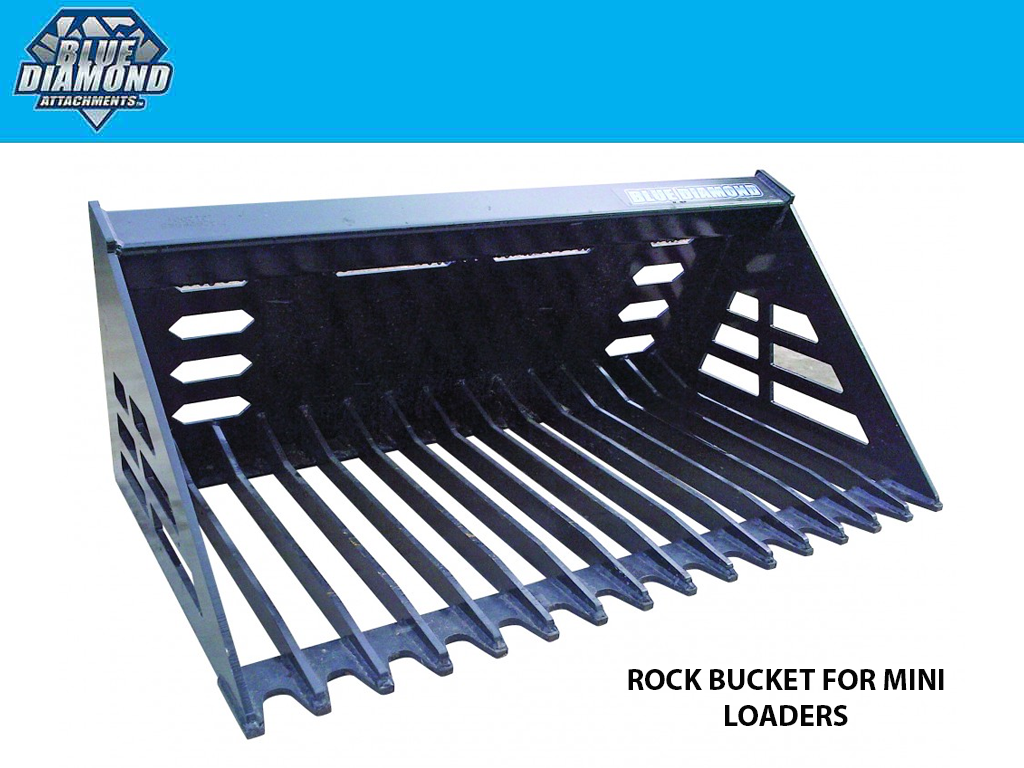 Mini Loader Rock Buckets | Debris Sifter Attachments | LEC