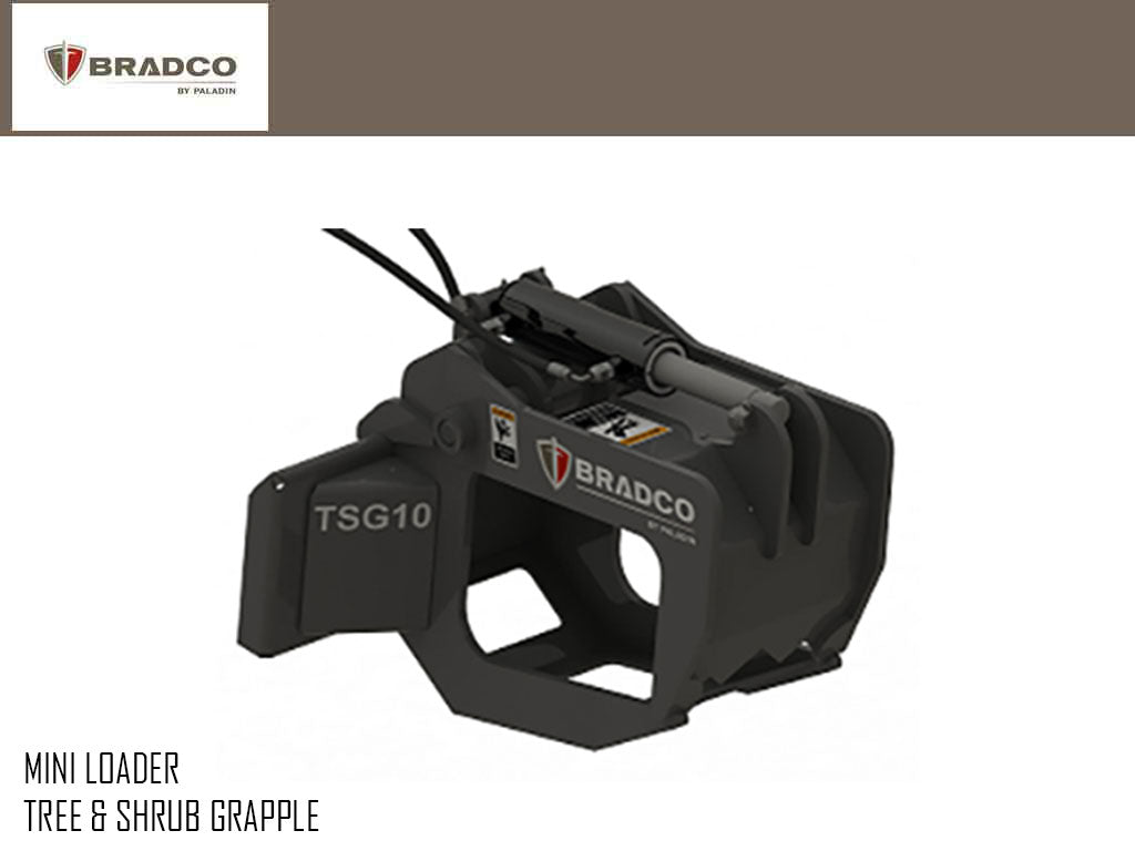 BRADCO TSG10 pinza para árboles y arbustos para minicargador